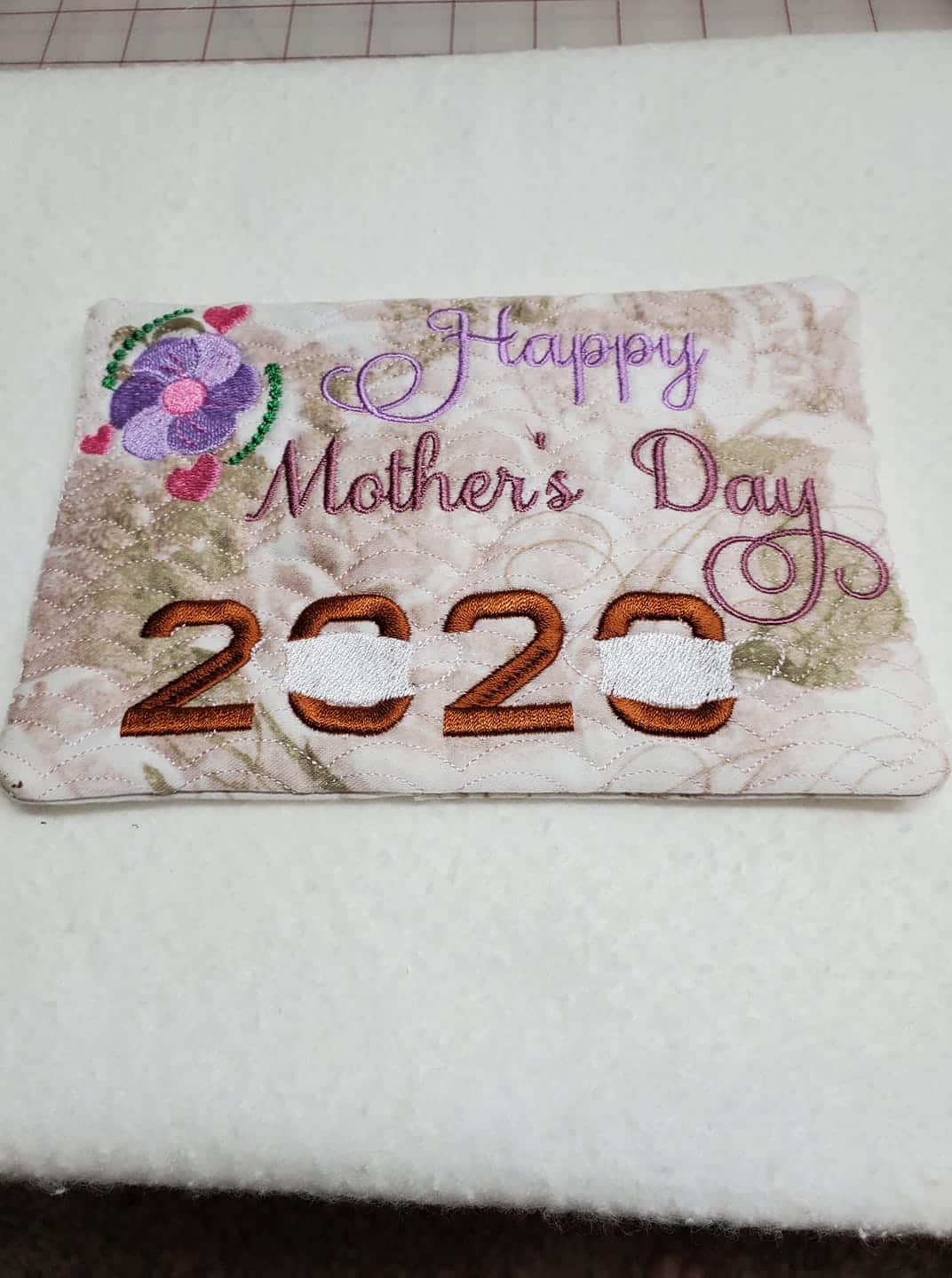 Happy Mother's Day in the hoop ITH mug rug