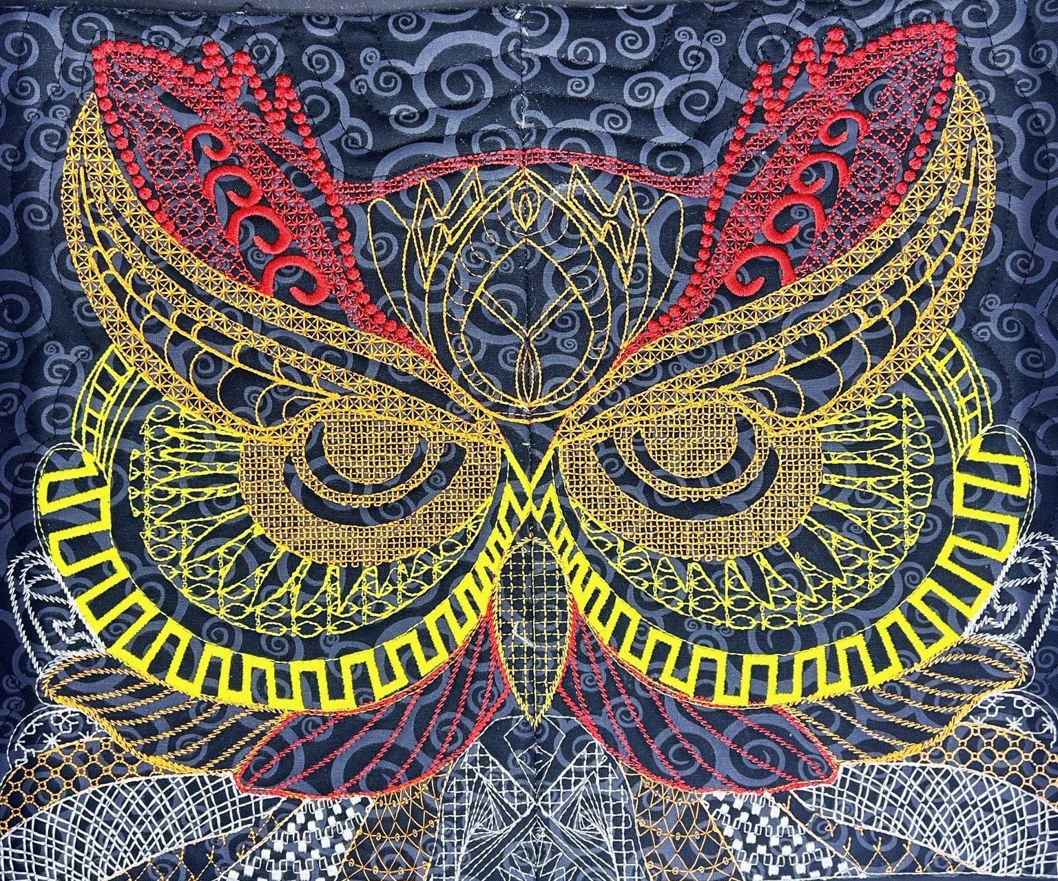 Zen Owl Embroidery Design (8x12 hoop)