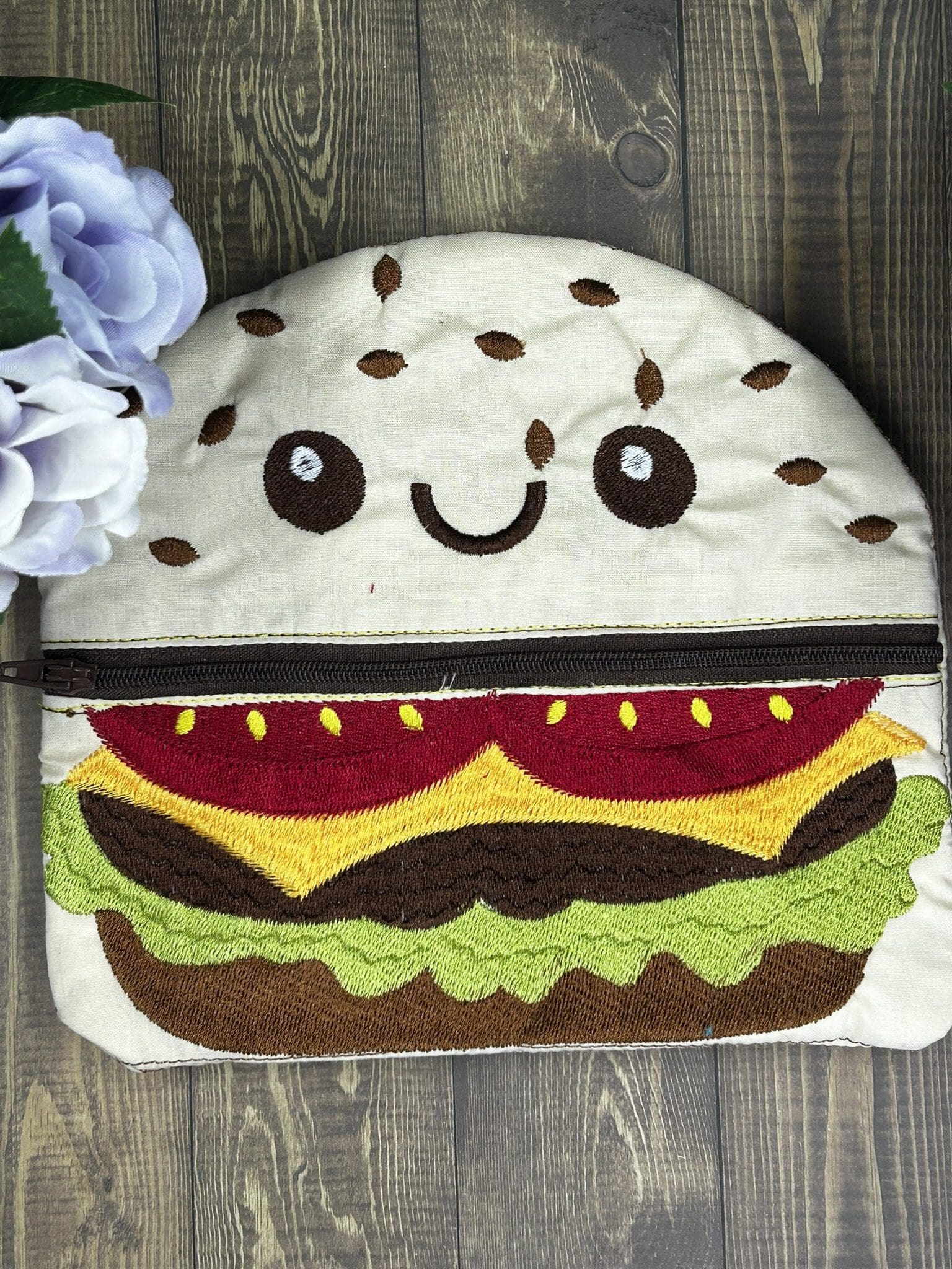 ith Hamburger Zipper Bag: Fully Lined In The Hoop Design - OML Embroidery